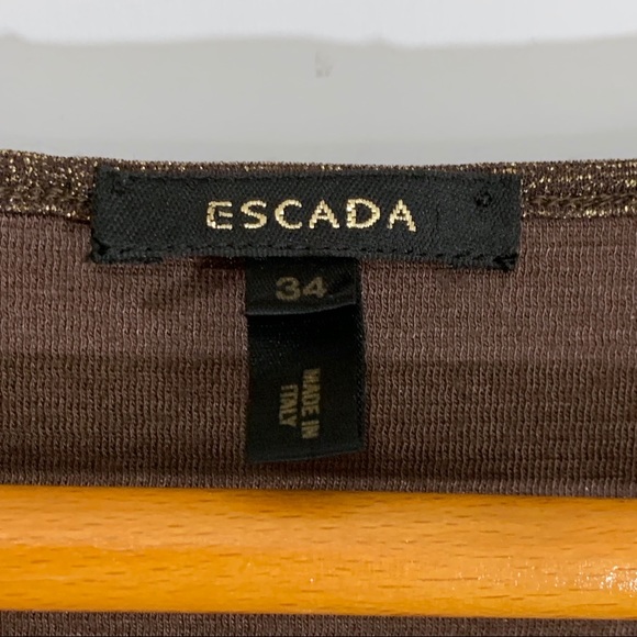 Escada | Tops | Escada Metallic Brown Ruched Tank Top | Poshmark